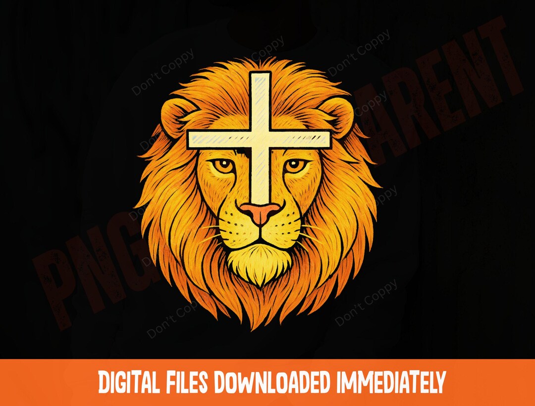 Lion and Cross Christian Png, Lion of Judah Faith Design, Religious ...