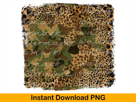 Leopard Camouflage Background PNG Grunge Cheetah Backsplash | Etsy