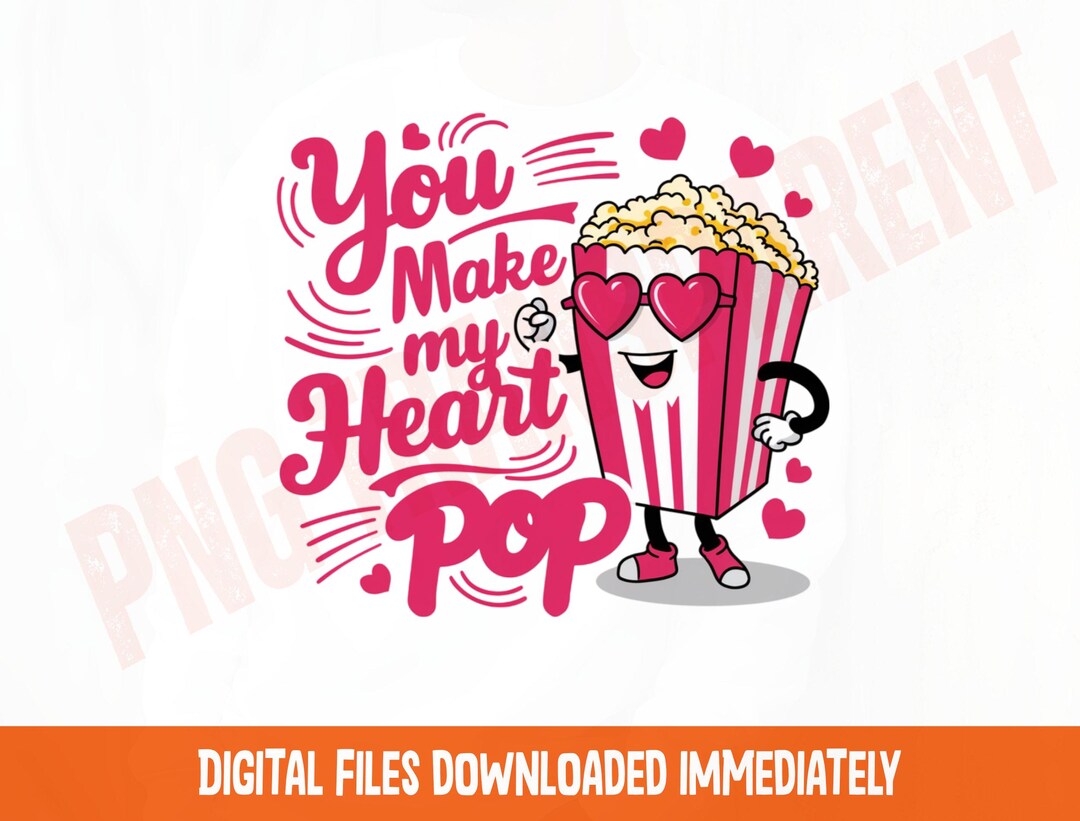 You Make My Heart Pop Png, Funny Valentine's Day Design, Heart Pop ...
