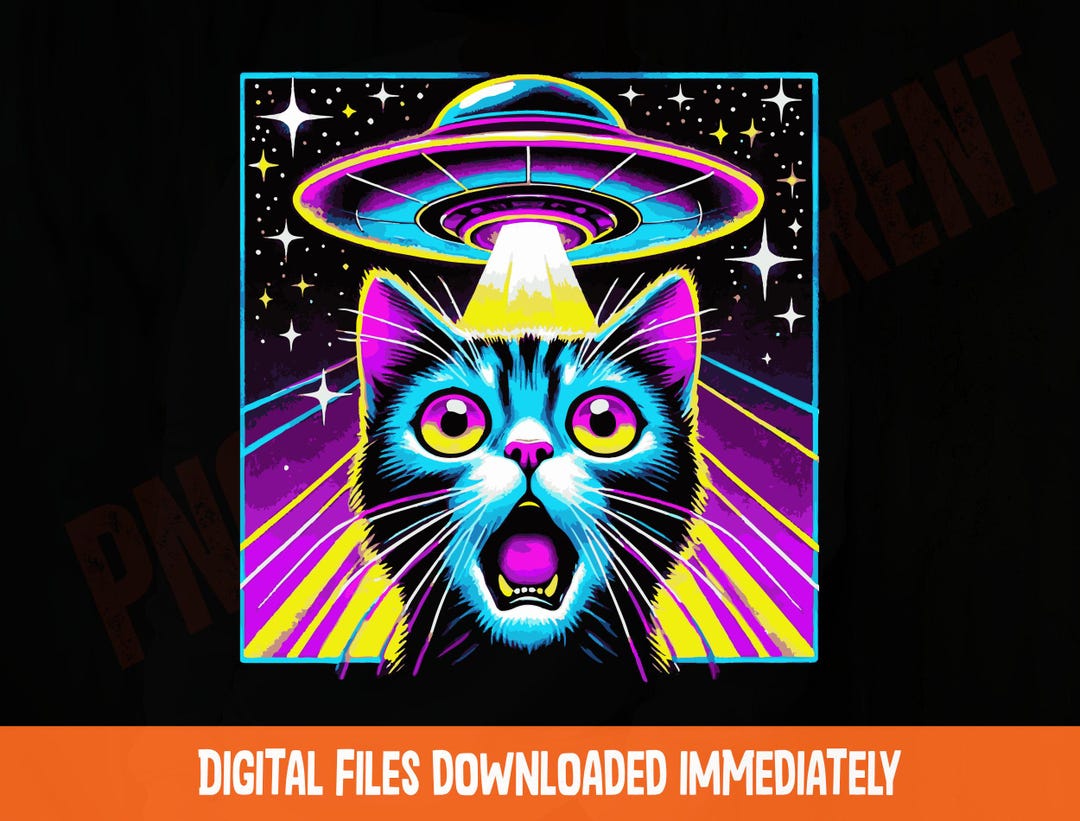 Imagen PNG de un gato secuestrado por extraterrestres al estilo ciencia ...