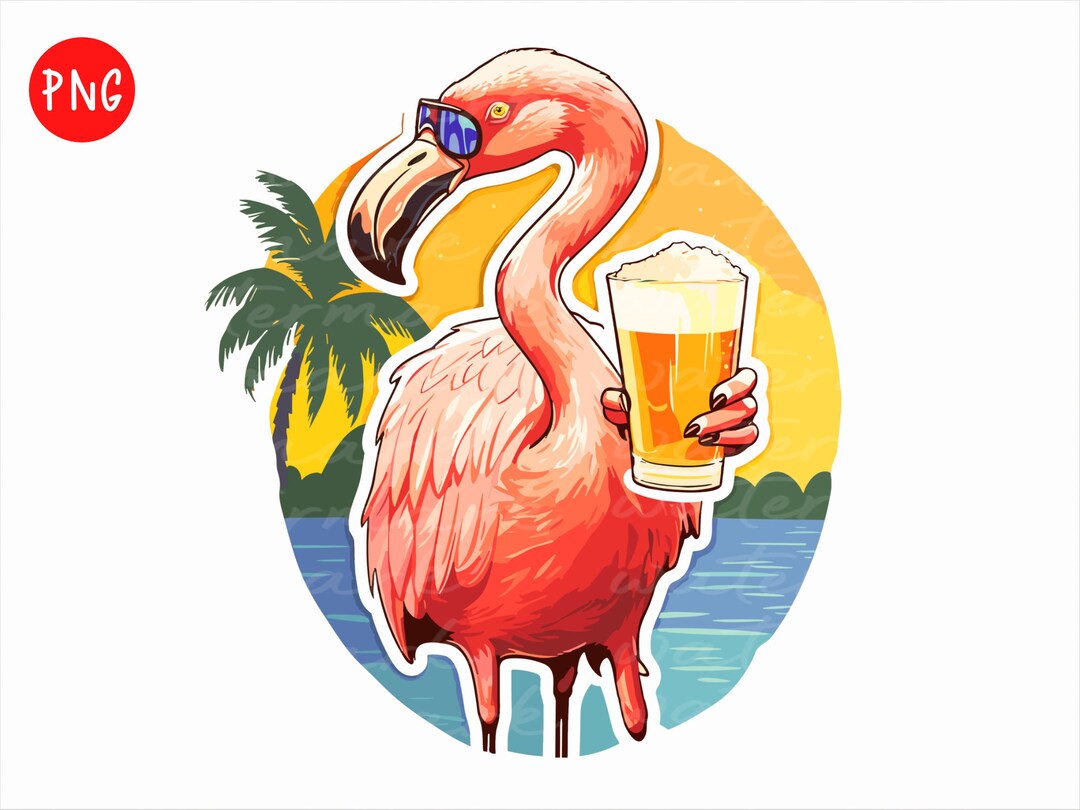 Flamingo Drinking Beer Png, Summer Png, Funny Beer Lover Png, Flamingo ...