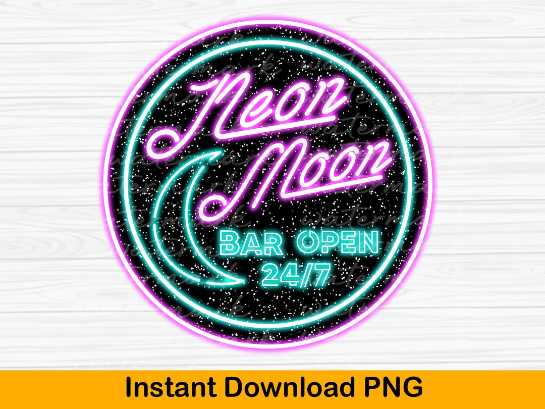 Neon Moon Bar Sign PNG: Country Music Sublimation (digital Download) - Etsy