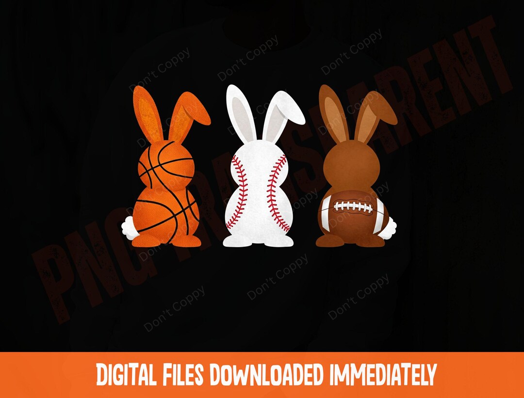 Easter Sports Png, Sports Bunny Png, Basketball Bunny, Baseball Bunny ...