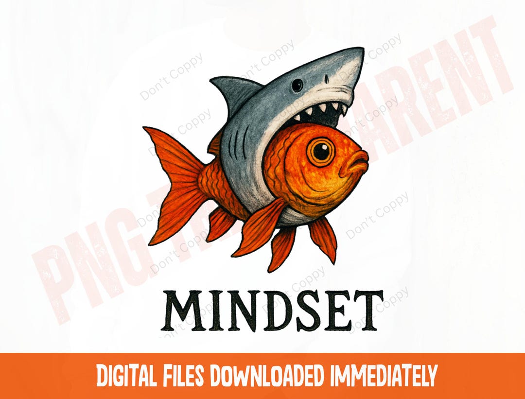 Goldfish Shark Disguise PNG: Funny Motivational Sublimation Design - Etsy