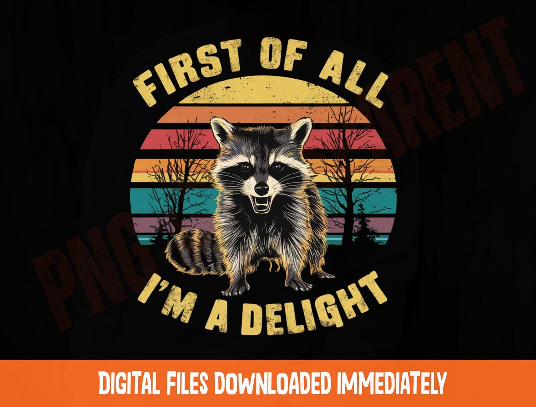 Funny Raccoon Sarcastic Design: Vintage Snarky Graphic (PNG) - Etsy