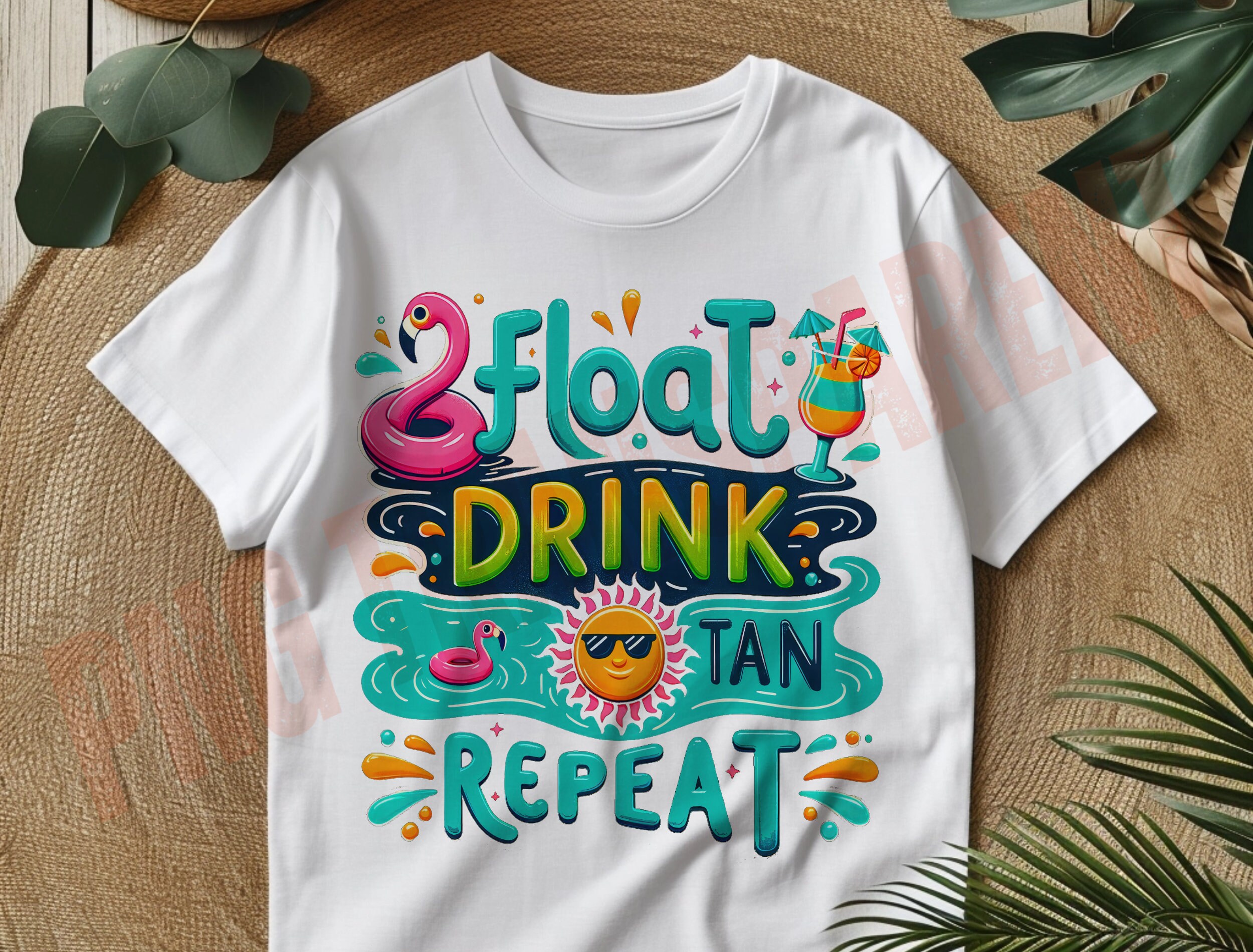 Float Drink Tan Repeat Summer PNG, Beach Lake Day Drinking Sublimation ...
