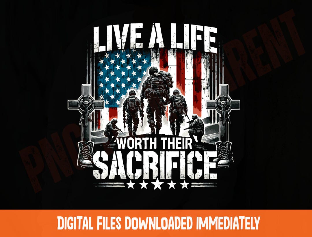 Military Sacrifice PNG: Veteran American Flag Design (digital Download ...