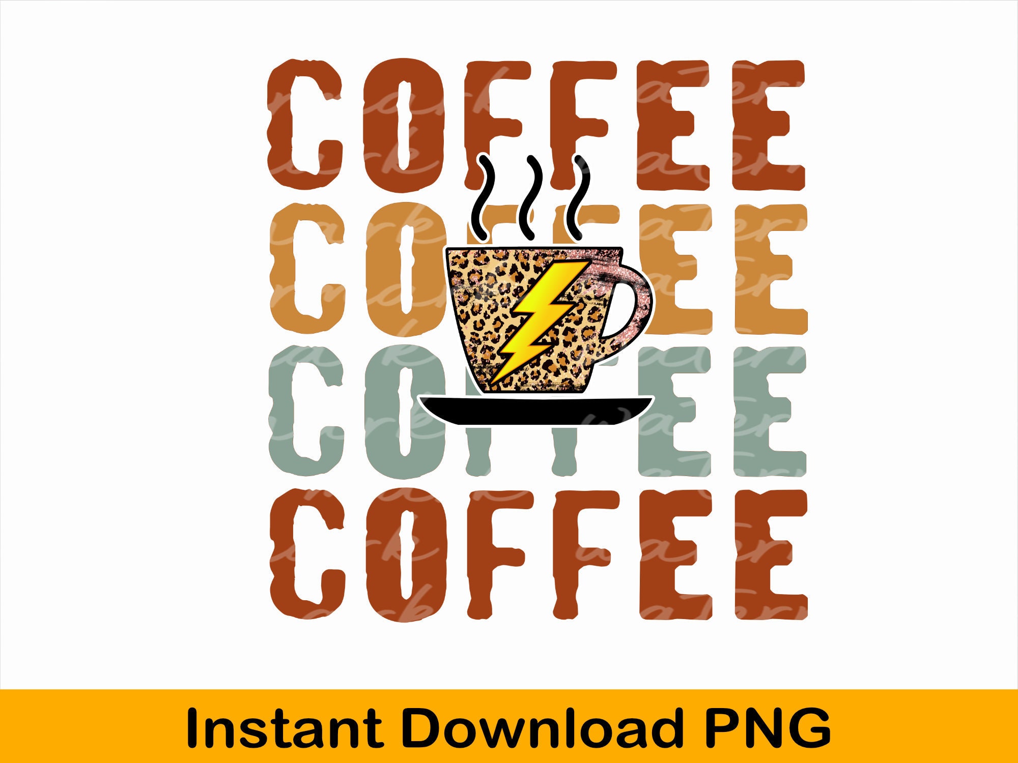 Coffee Leopard Png Cofee Rock Png Coffee PNG Retro - Etsy