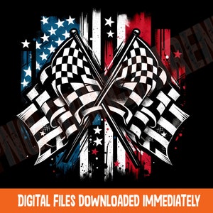 Grunge Racing Flags & USA Flag Background (PNG Digital Download) - Etsy