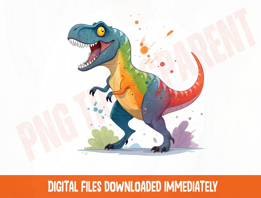 Rainbow T Rex Png, Colorful Dinosaur Png, T Rex Sublimation, Vibrant ...