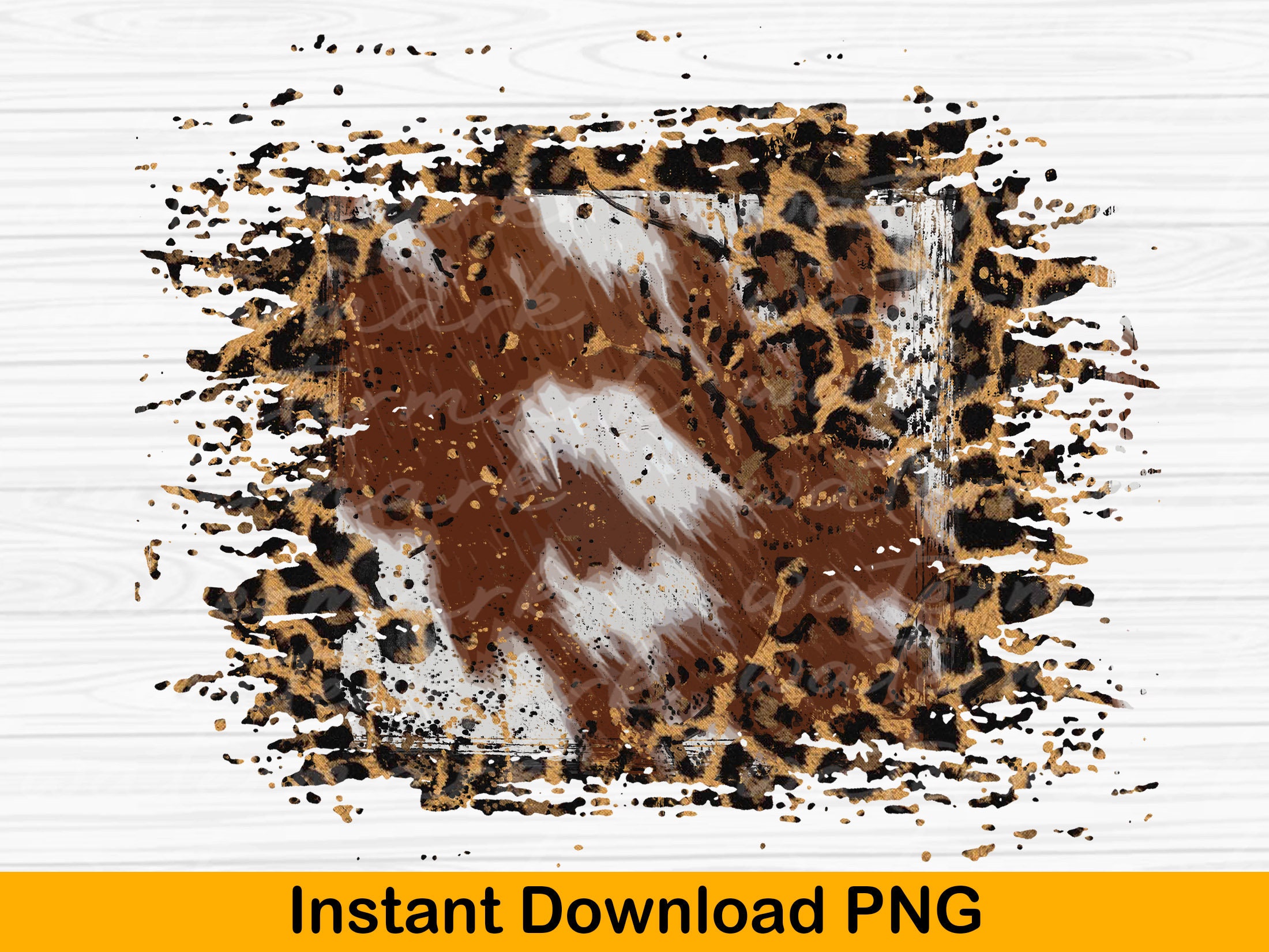 Cowhide and Leopard Background PNG Distressed Grunge Splash | Etsy