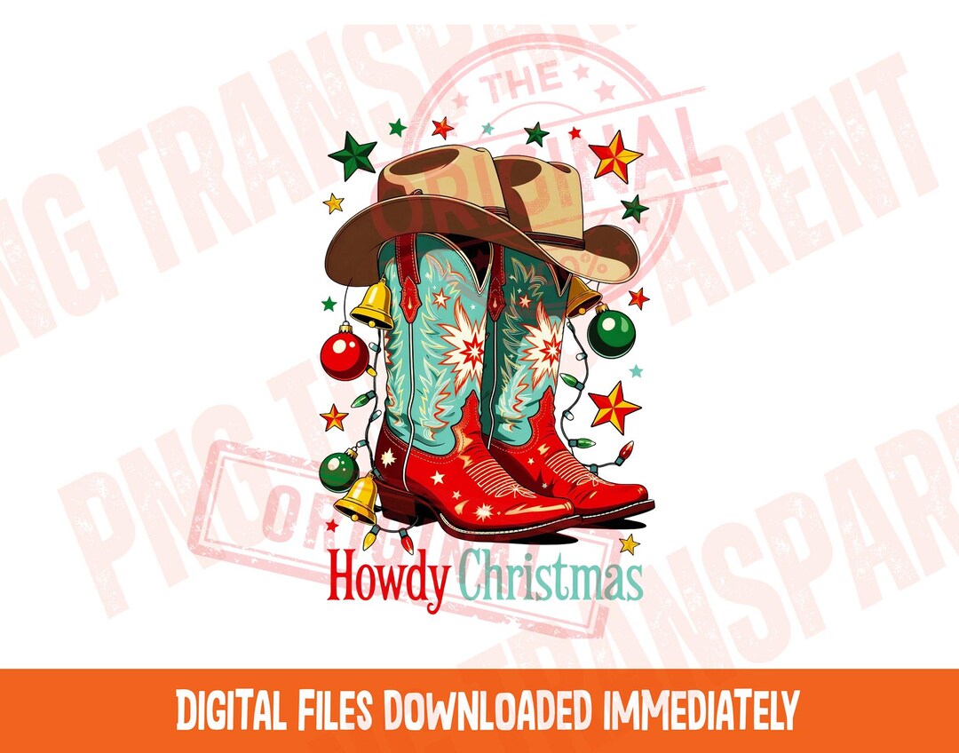 Howdy Christmas PNG, Western Christmas Png Western Cowboy Boot ...