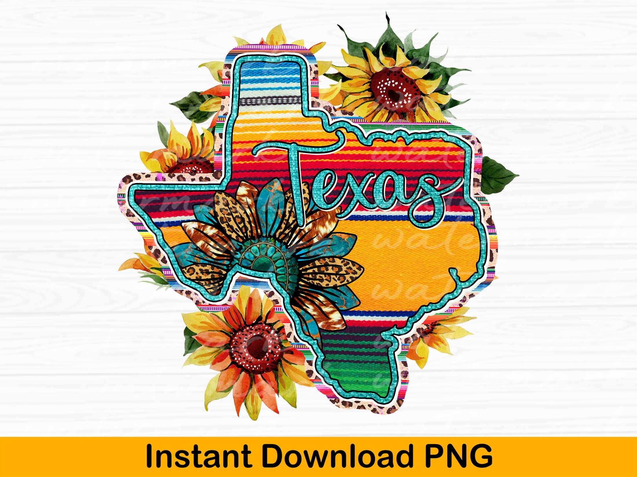 Texas Map Gemstone Sublimation PNG - Sunflower Blossom Artwork for DIY ...