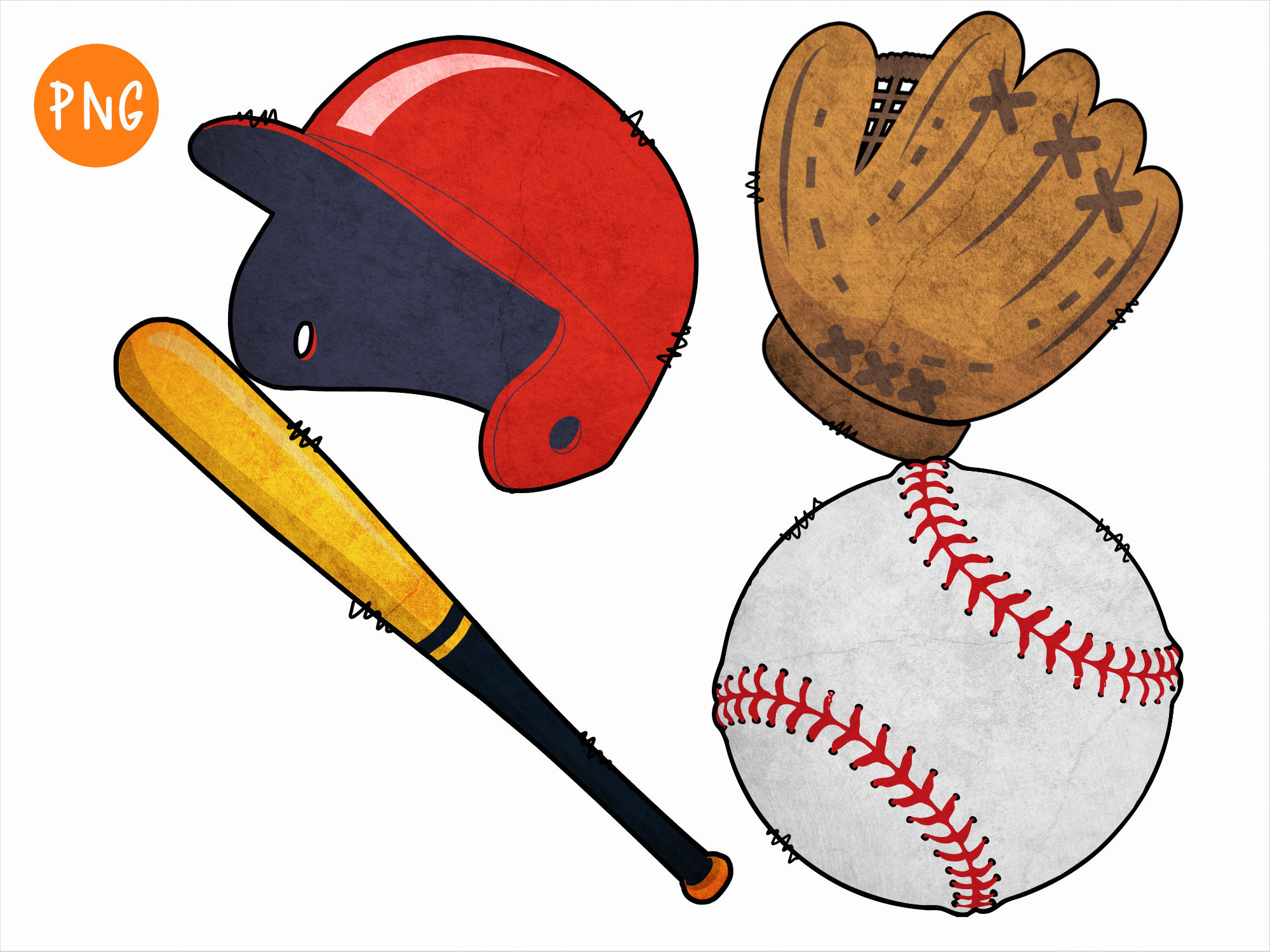 Baseball Leopard Alphabet PNG Bundle: Sports Doodle Letters (digital ...