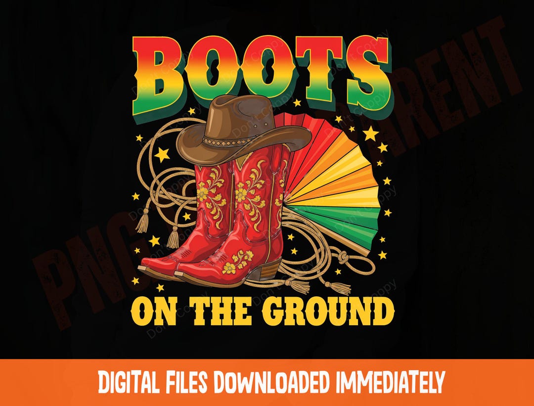 Juneteenth Boots PNG: Western Cowboy Hat Sublimation Design - Etsy