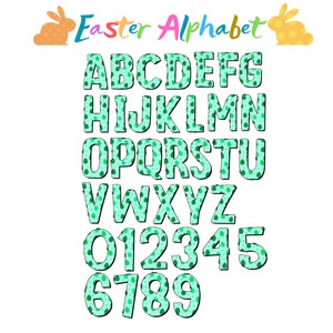 Easter Alphabet Doodle Letters Png Bundle, Bunny Letters Sublimation ...