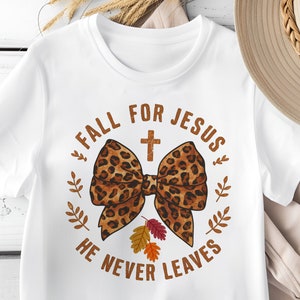 Fall for Jesus Png, Inspirational Faith Design, Autumn Christian Quote ...