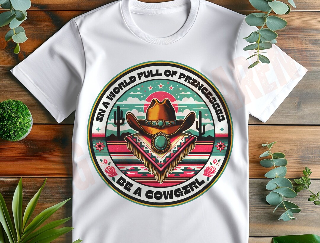 In a World Full of Princesses Be a Cowgirl Western Png, Turquoise ...