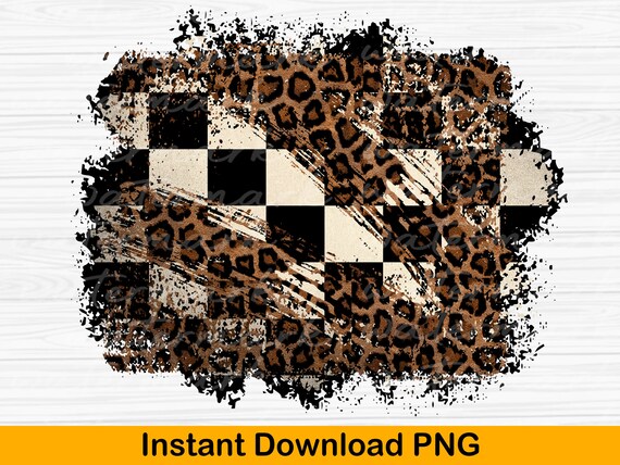 Checkered Flag and Leopard Grunge Background Checkered PNG - Etsy