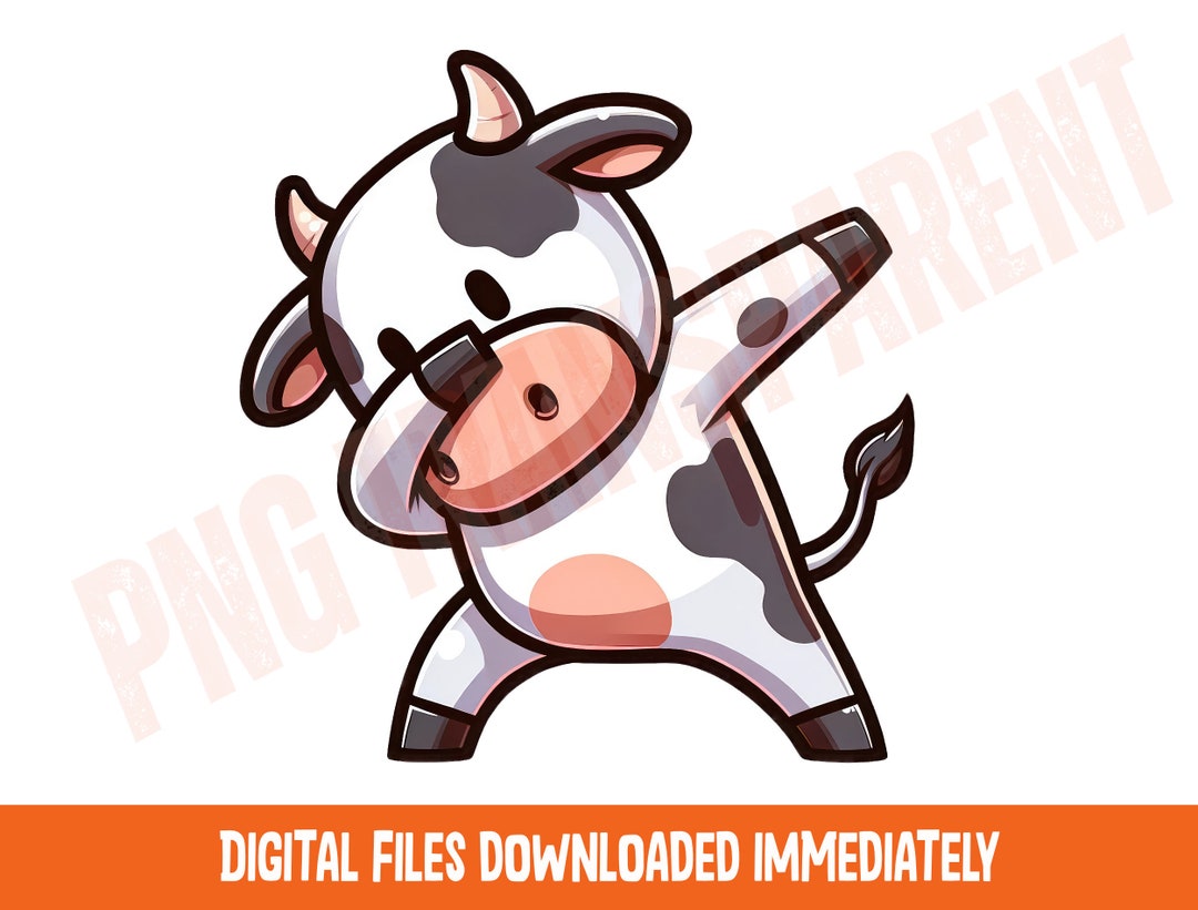Cartoon Cow Dab Dance PNG, Fun Dabbing Cow Sublimation, Farm Animal Png ...