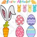 Easter Alphabet Doodle Letters Png Bundle, Bunny Letters Sublimation ...
