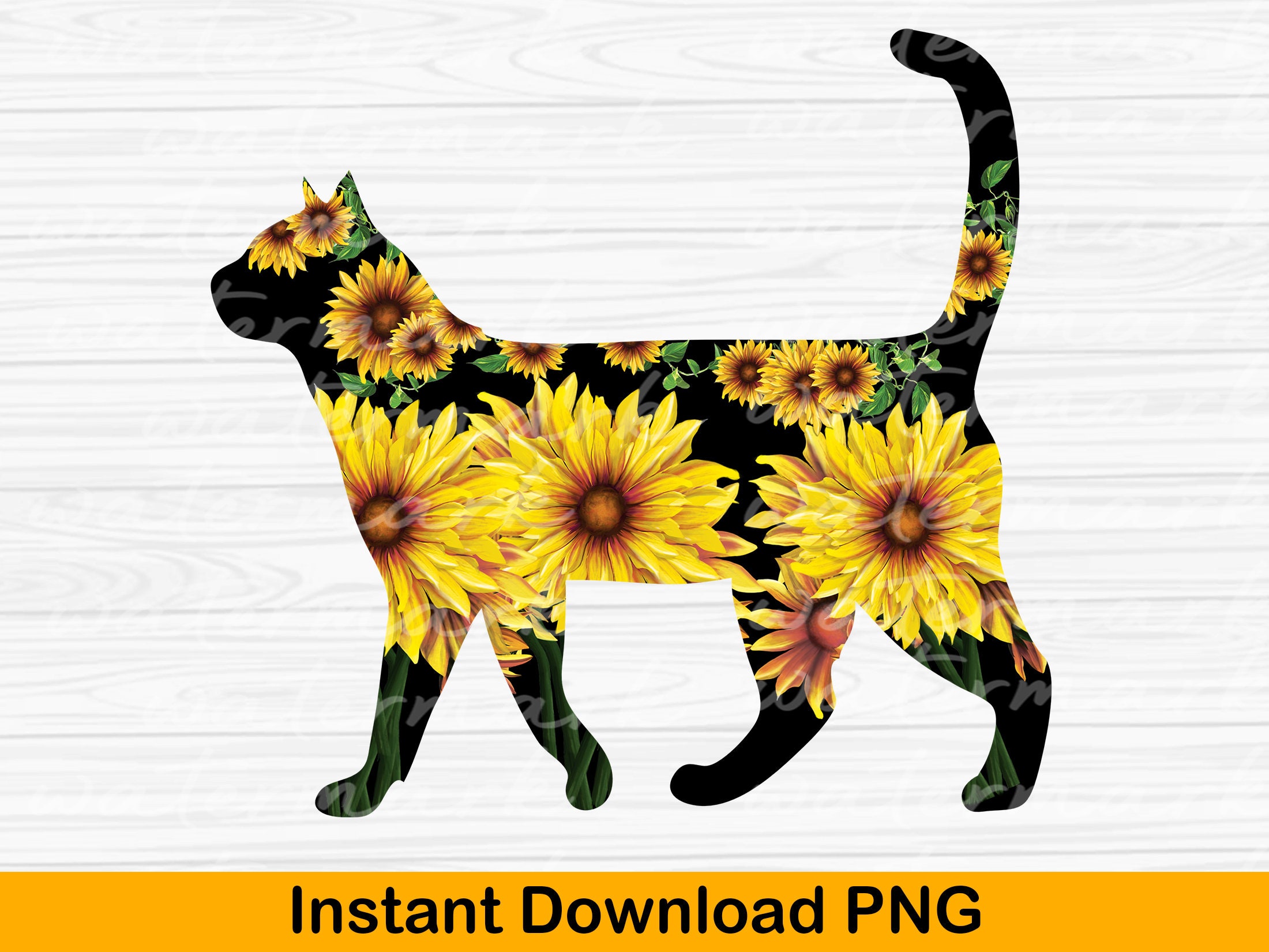 Cat Sunflower Png, Sun Flower Cat Lover Sublimation Png, Cat ...