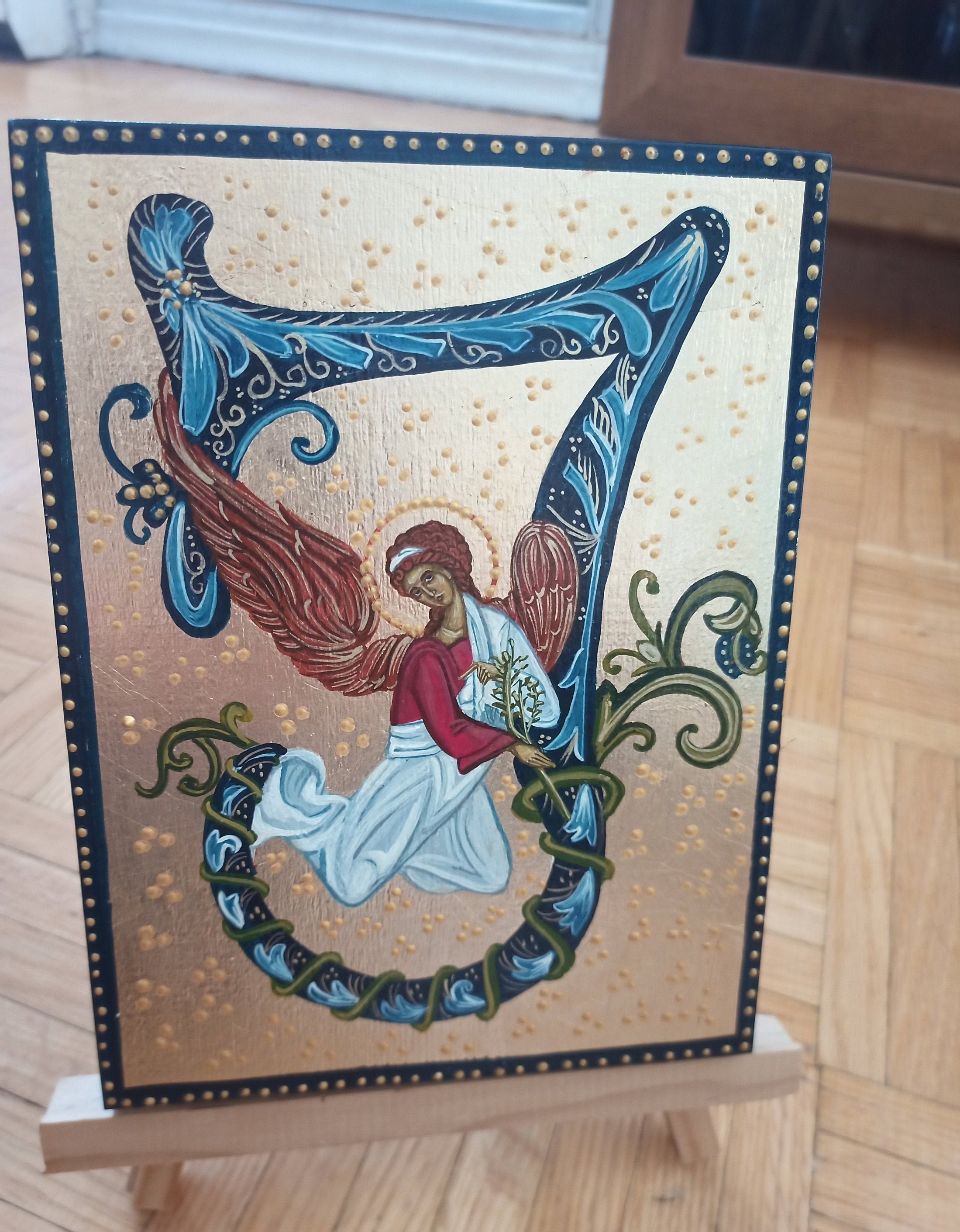 Hand Painted, Byzantine Style, Initial, Custom Made Gift, Gift for Him ...