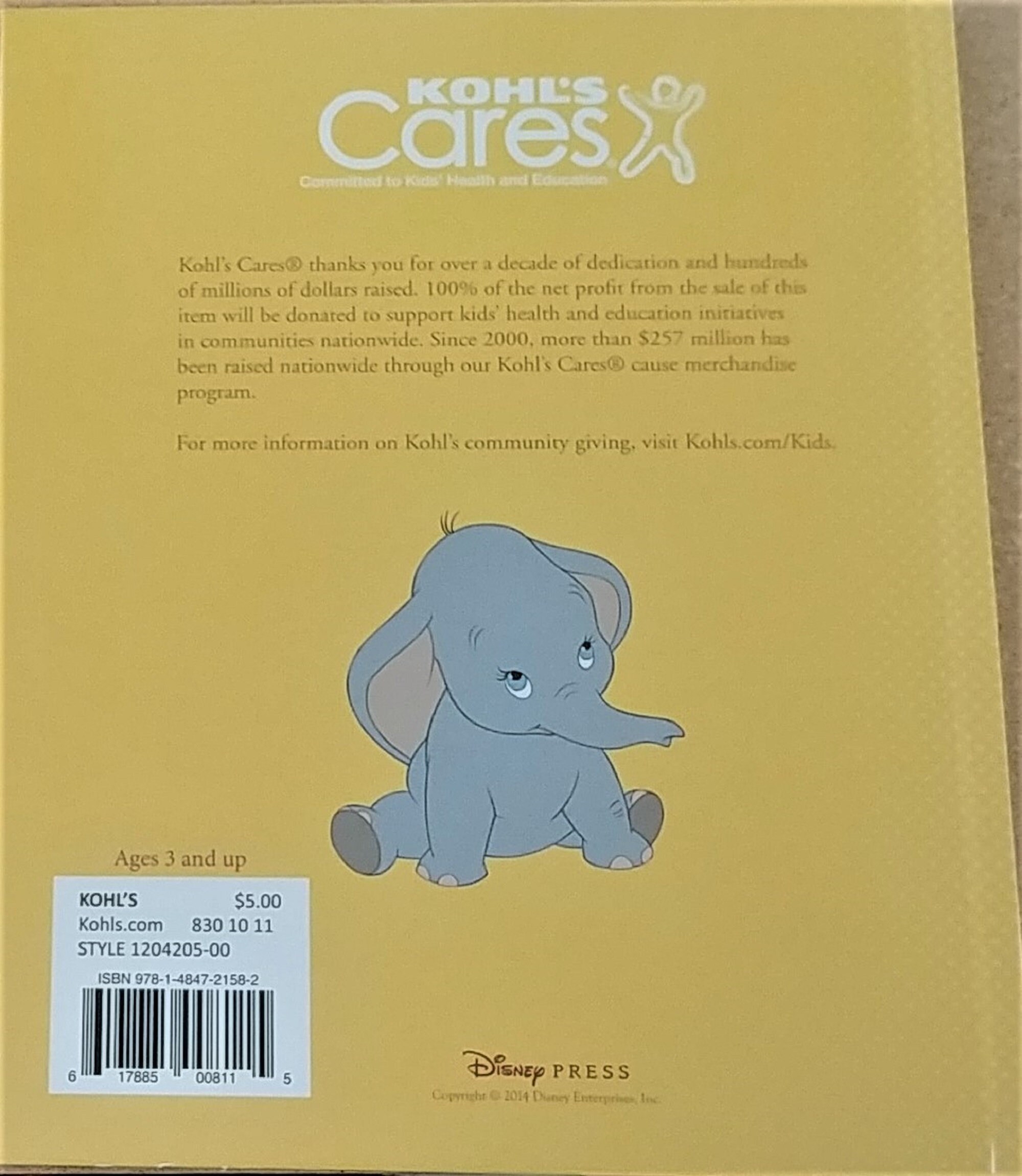 Kid Books: Disney's Dumbo Kohl's Cares First Edition Hardcover Book ...
