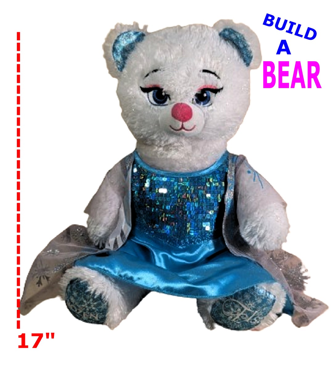 Plush Toys: Build A Bear 17 Disney Frozen Elsa Plush With Dress Teddy ...
