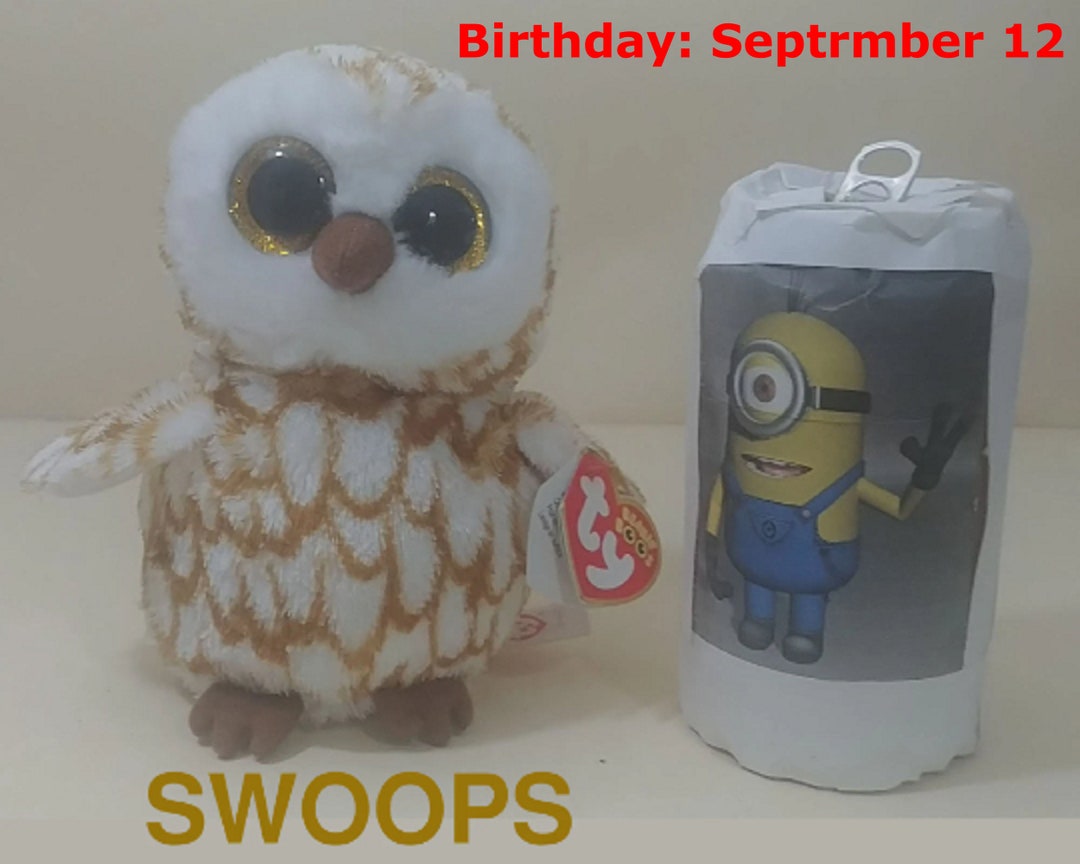 Ty Beanie Boos the 6" SWOOPS the Brown Owl Plush Stuffed Animal / New ...
