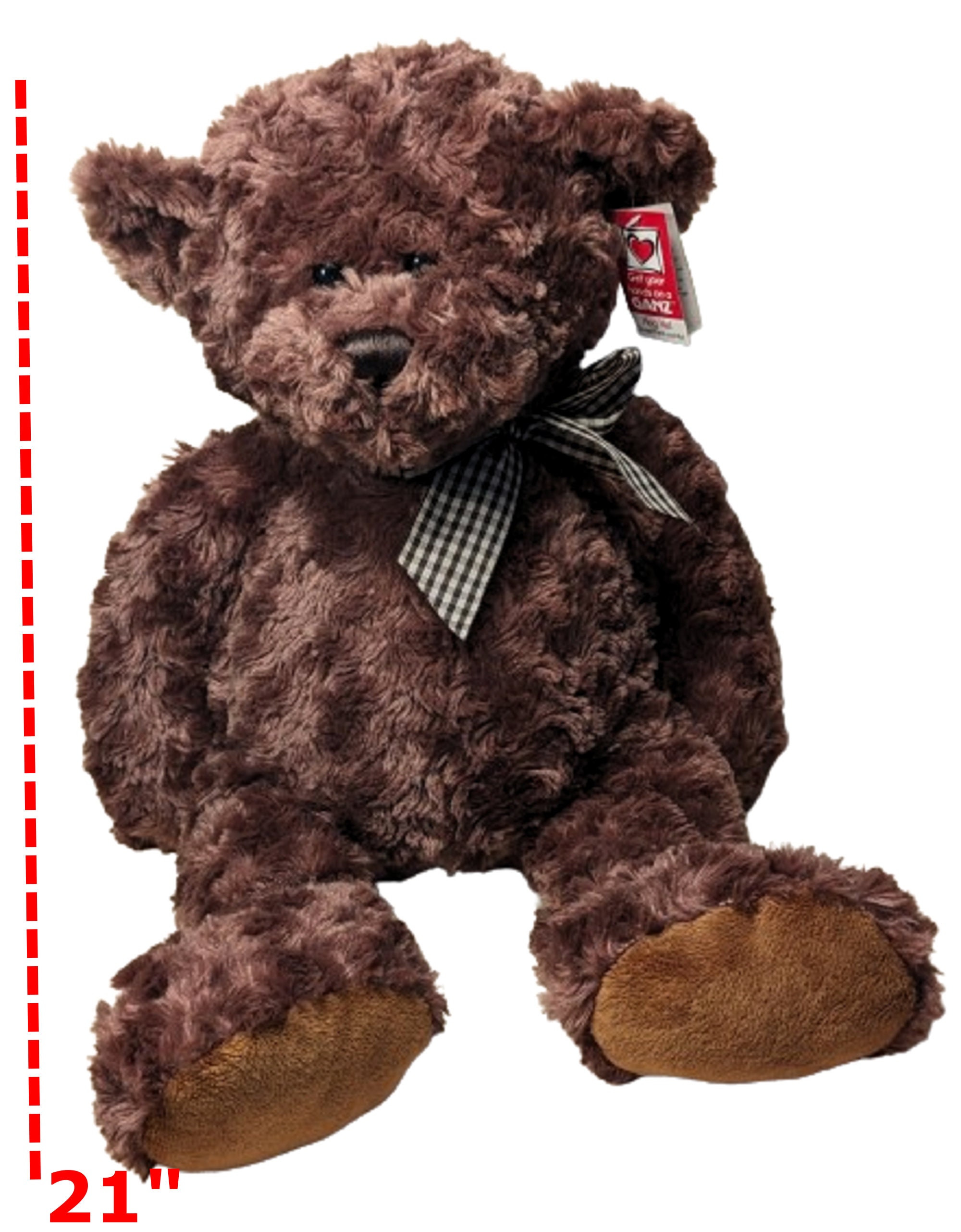 Plush Toys: Ganz Hug Me Teddy Bear 21 Plush Stuffed Animal Print Brown ...