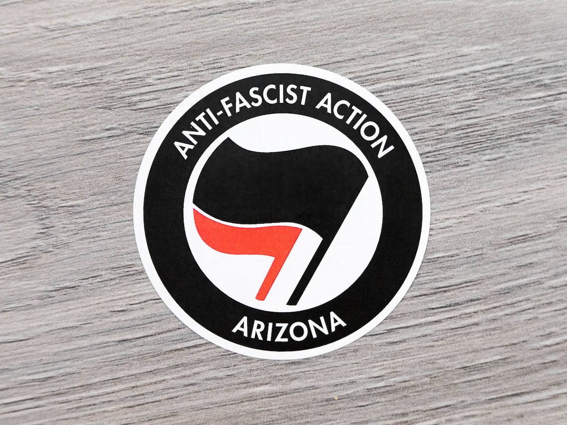 Custom Printed Antifa Flag Logo Sticker 12x Anti-Fascist | Etsy