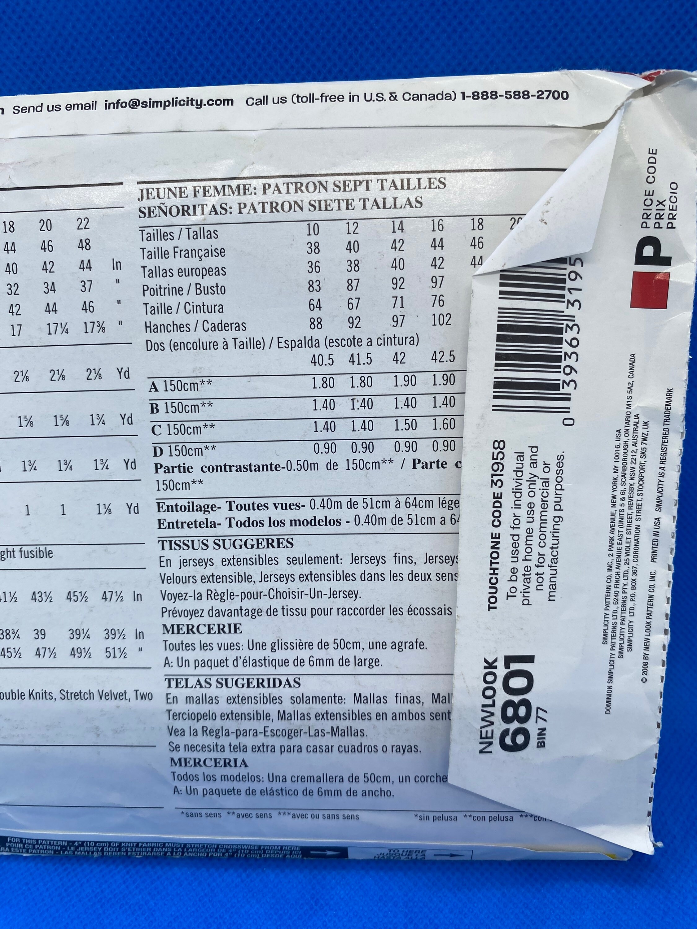 Newlook 6801 Womens Dress Simplicity Sewing Pattern - Etsy Canada