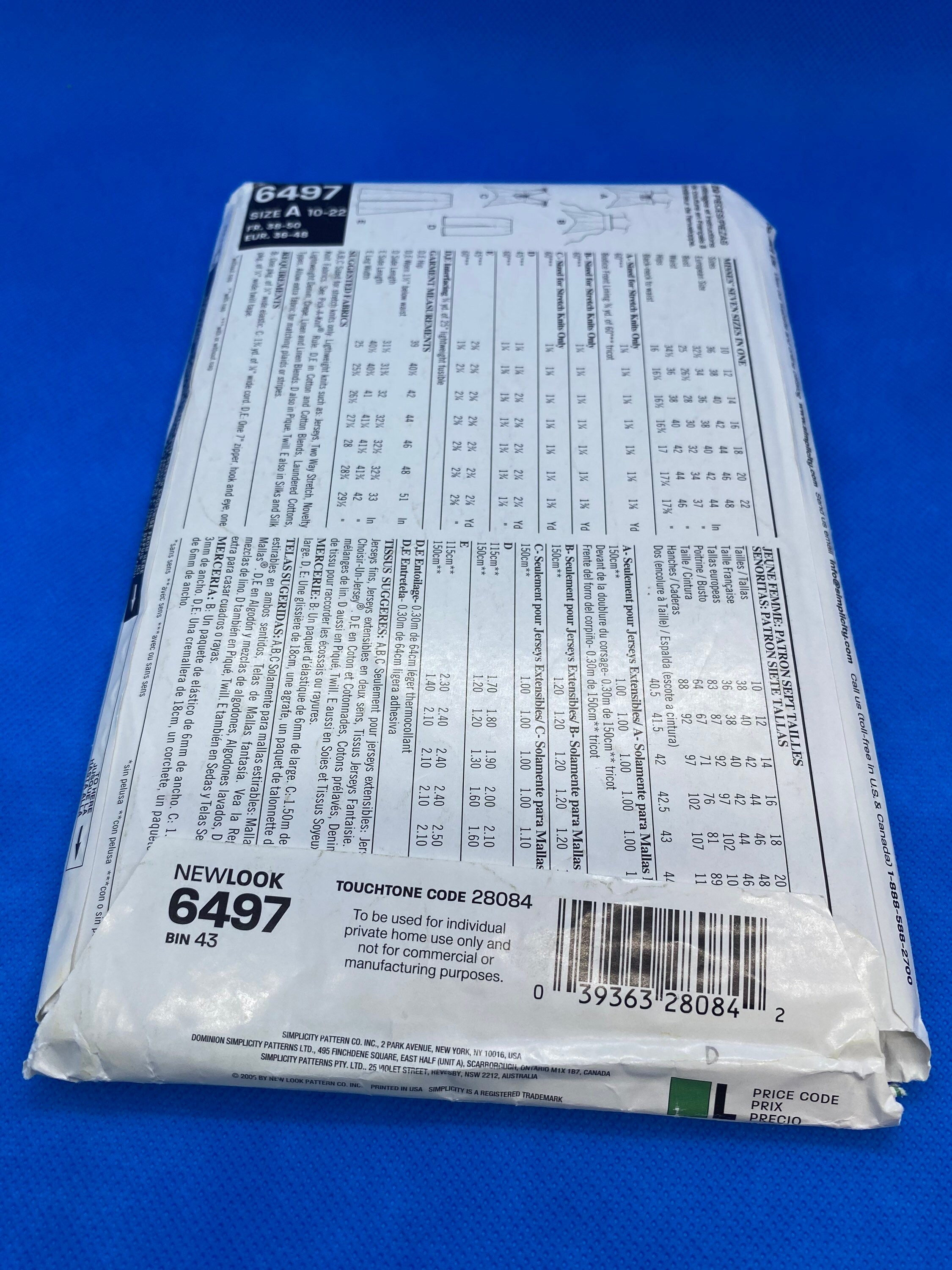 Newlook 6497 Simplicity Sewing Pattern Womens/misses Tank and Wide Leg ...