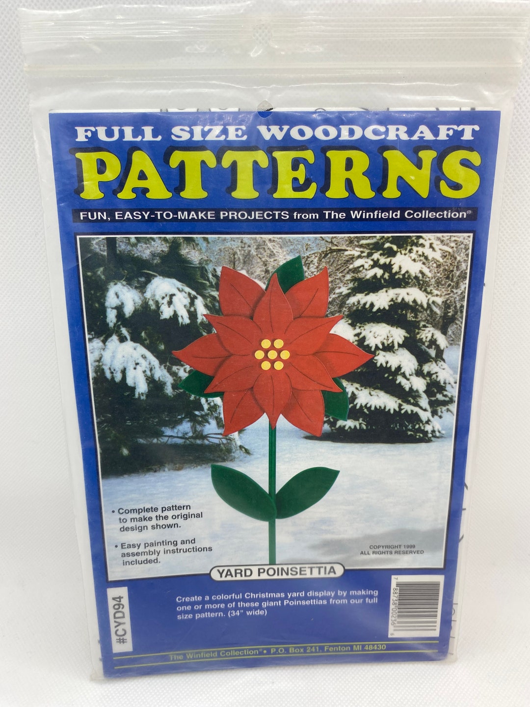 Full Size Woodcraft Pattern Yard Poinsettia - Etsy