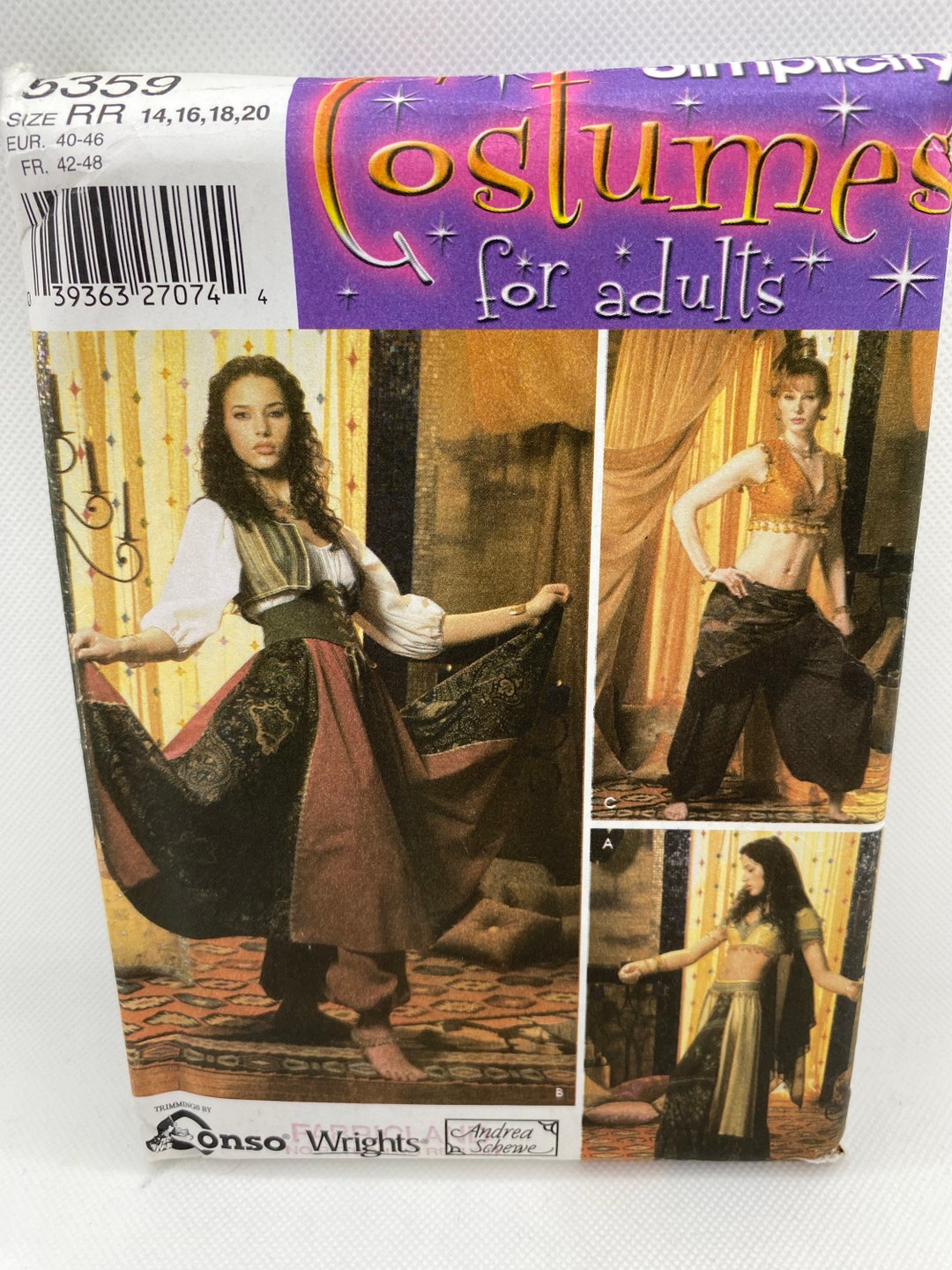 Simplicity Costume for Adults 5359 Arabian, Genie, Princess Jasmine ...
