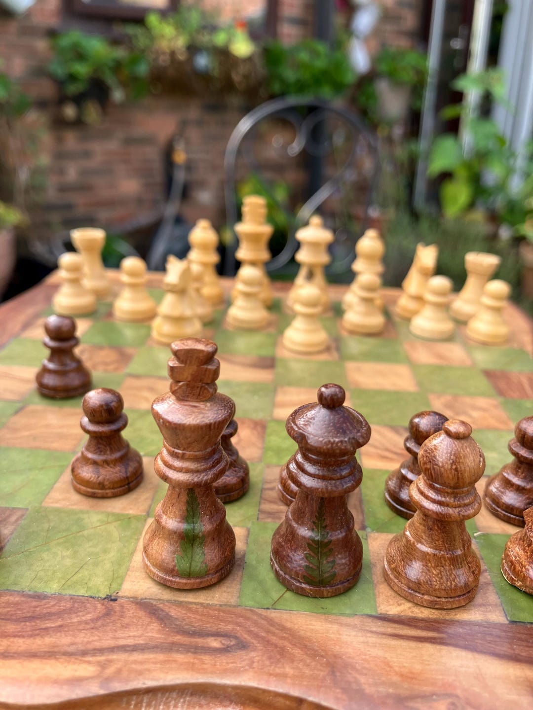 Handmade Botanical Compendium Chess Solitaire Domino Board Game Vintage ...