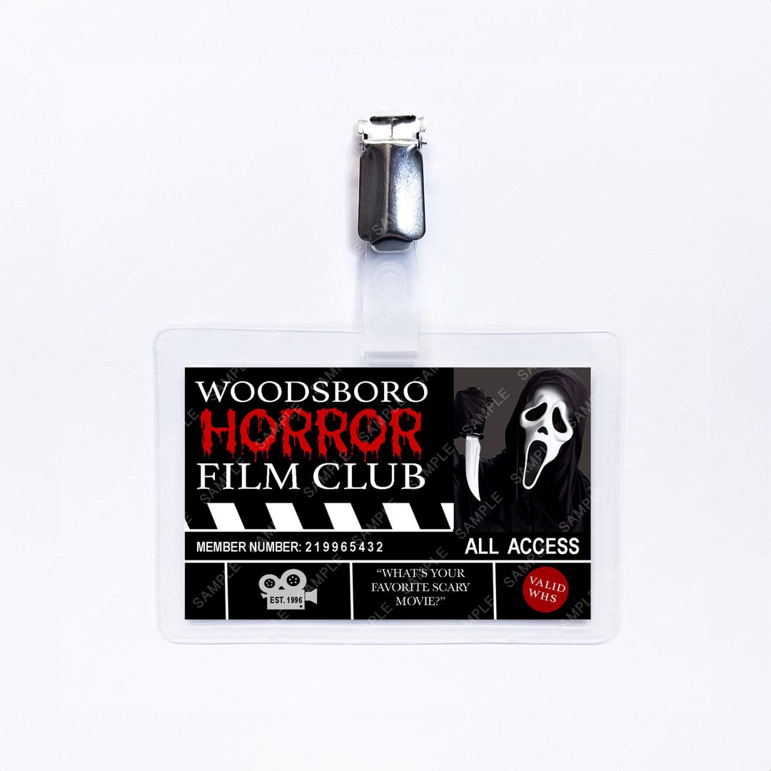 Scream Ghostface Woodsboro Film Club Membership Card Novelty Prop - Etsy