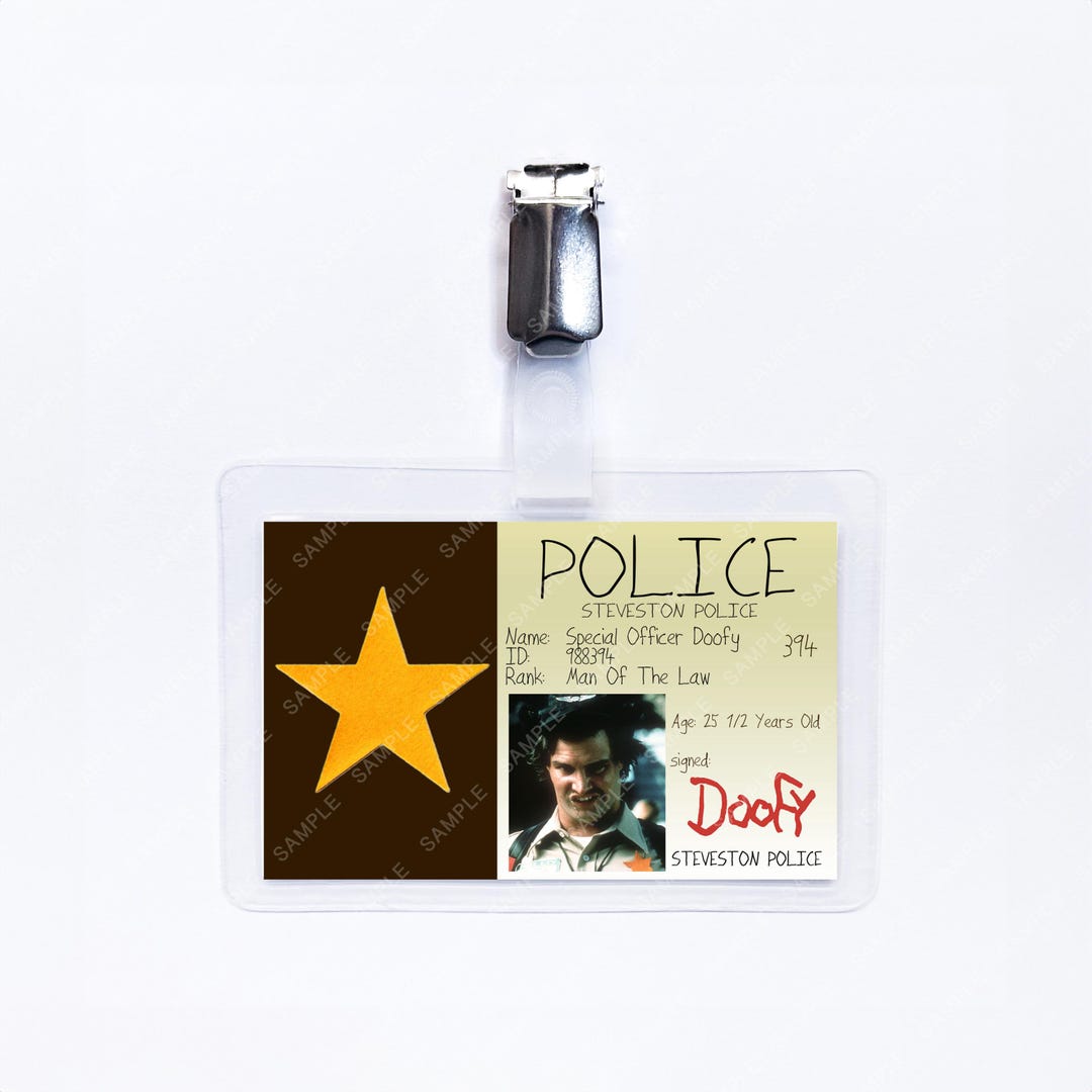Scary Movie Doofy Police Badge ID Card Prop Cosplay Halloween - Etsy
