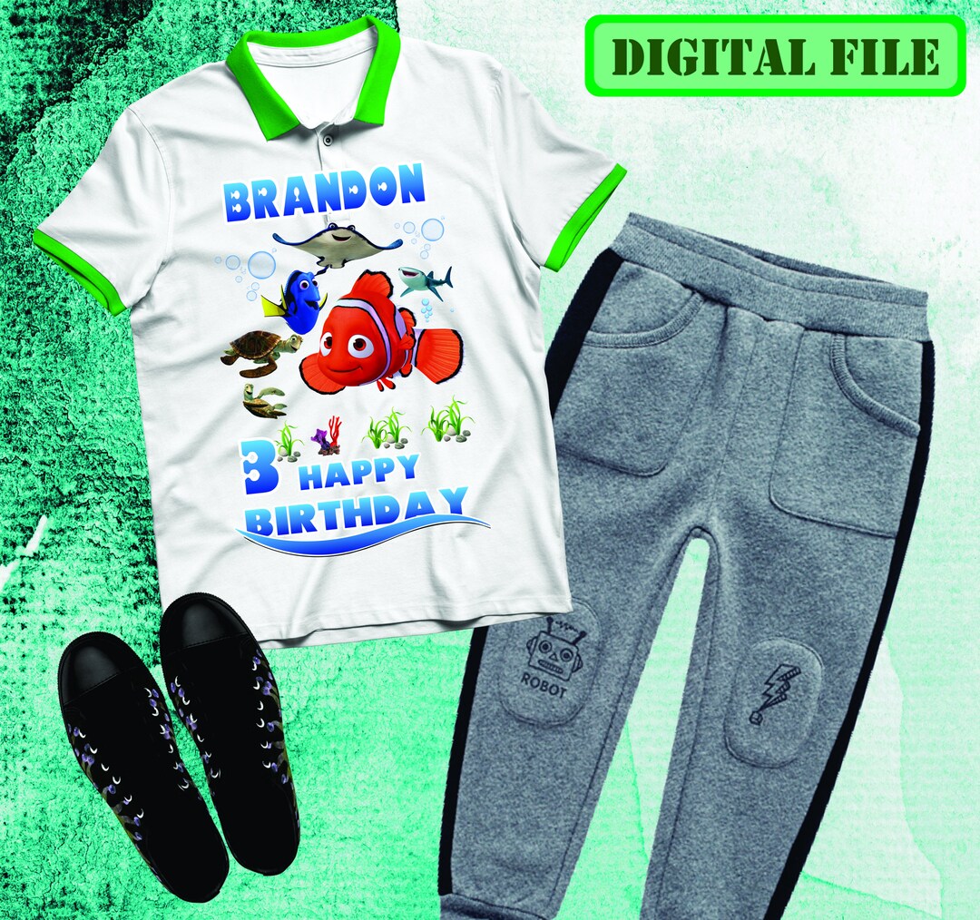 Finding Nemo Iron on Transfer, Finding Nemo Birthday Shirt Design ...