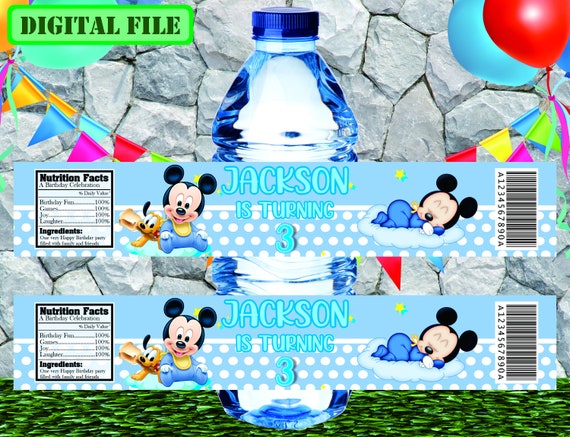 Baby Mickey Mouse Bottle Labels Baby Mickey Mouse Labels | Etsy