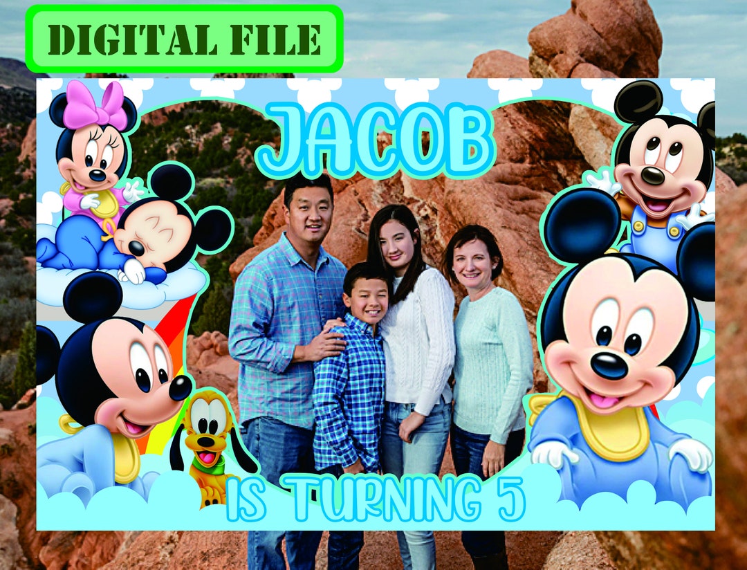 Baby Mickey Mouse Photo Booth Frame, Baby Mickey Mouse Birthday Prop ...