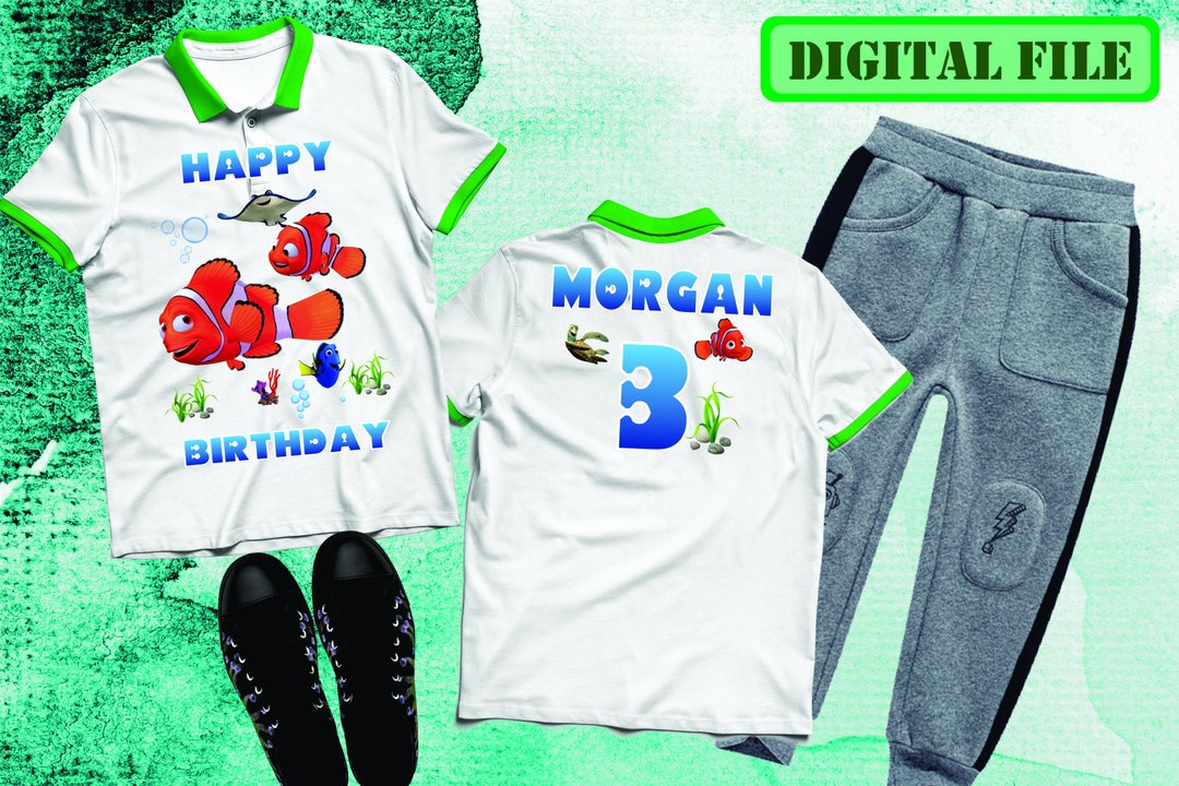 Finding Nemo Iron on Transfer, Finding Nemo Birthday Shirt DIY, Finding ...