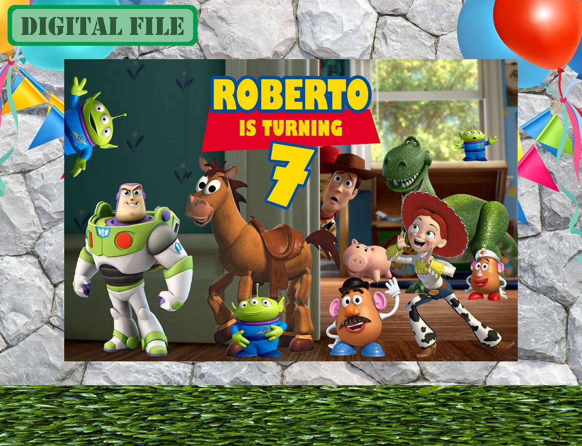 Toy Story Backdrop Banner Toy Story Backdrop Birthday Toy - Etsy