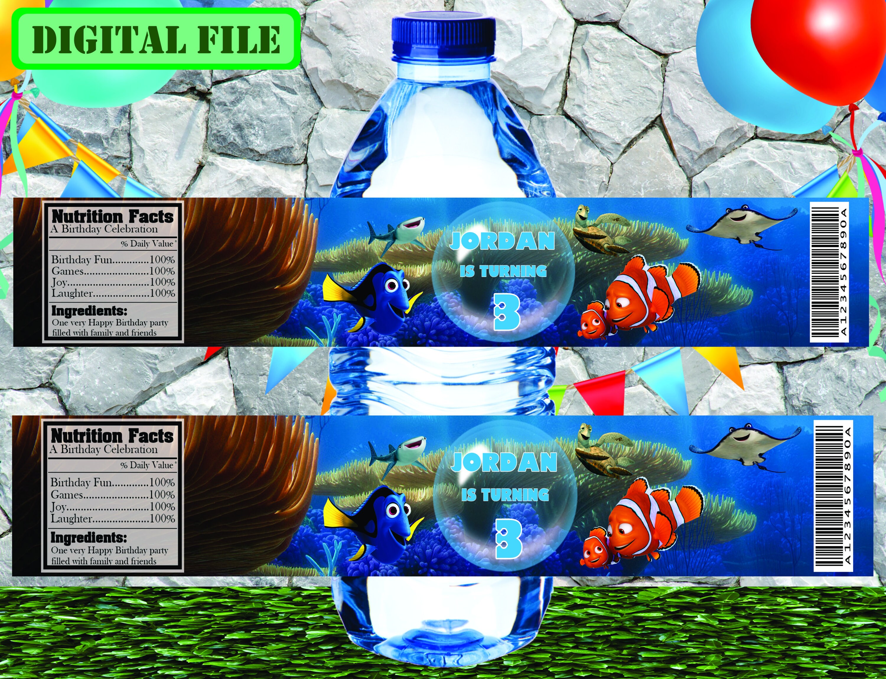 Finding Nemo Bottle Labels, Finding Nemo Labels, Finding Nemo Favors ...