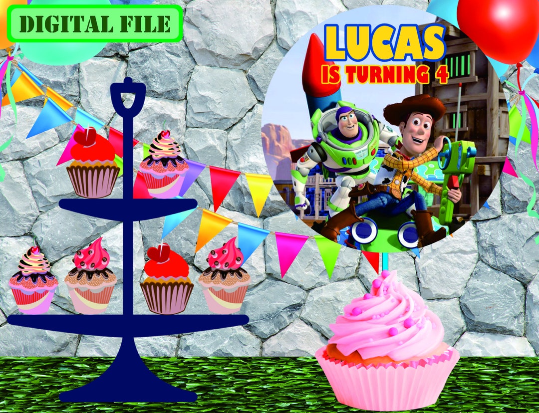 Toy Story Cupcake Toppers, Toy Story Cake Toppers, Birthday Party Toy ...