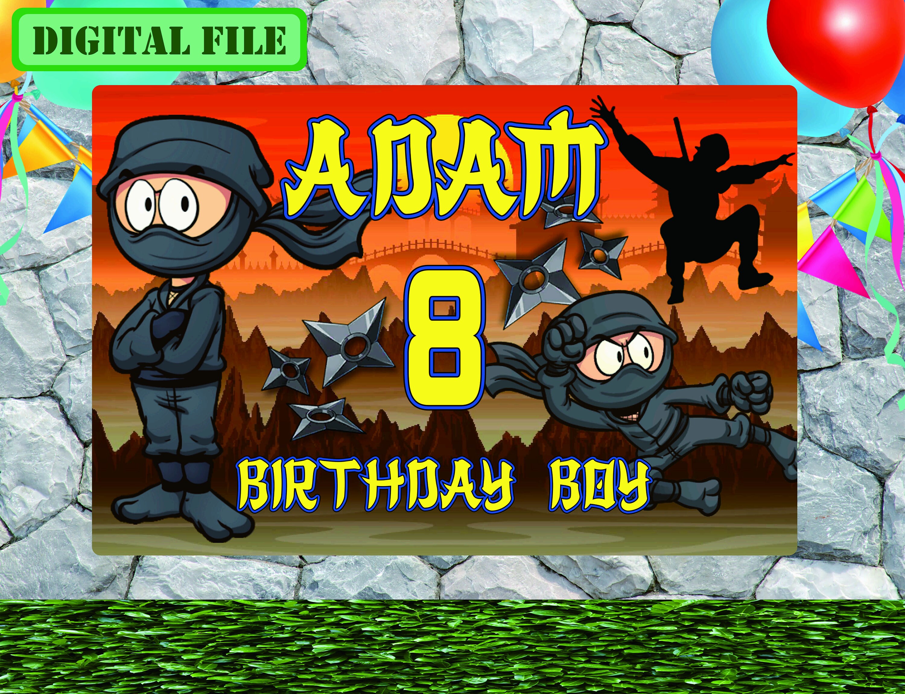 Ninja Backdrop Banner Ninja Backdrop Birthday Ninja Party | Etsy