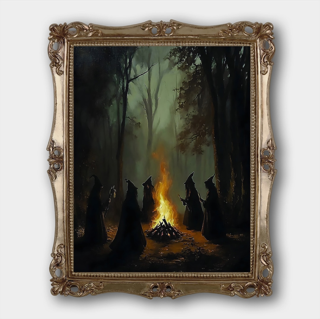 Witches Gothic Digital Download Print Original Halloween Fine Art ...