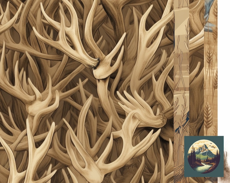 Whitetail Deer Hunting Tiled Collection, Printables, Patterns 1024x1024 ...