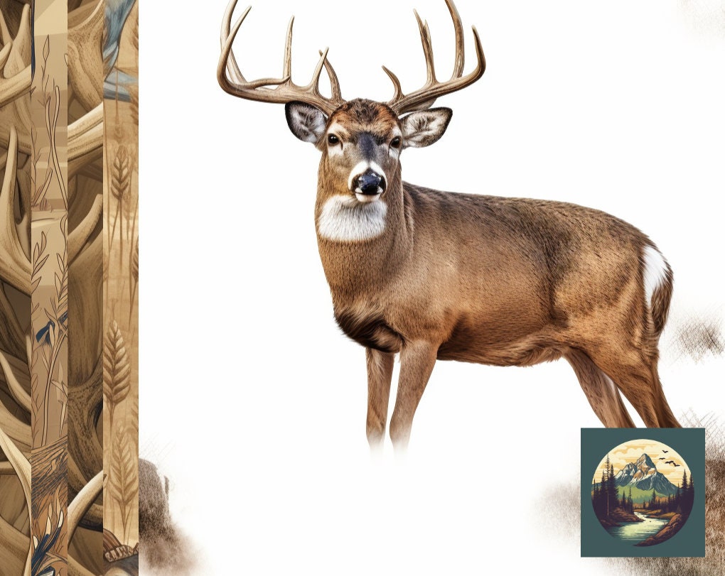 Whitetail Deer Hunting Tiled Collection, Printables, Patterns 1024x1024 ...